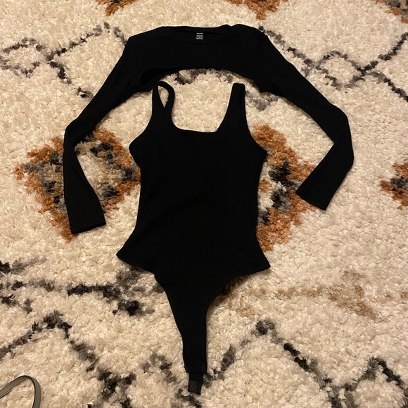 Tops | Ribknit Tank Bodysuit With Crop Top | Poshmark